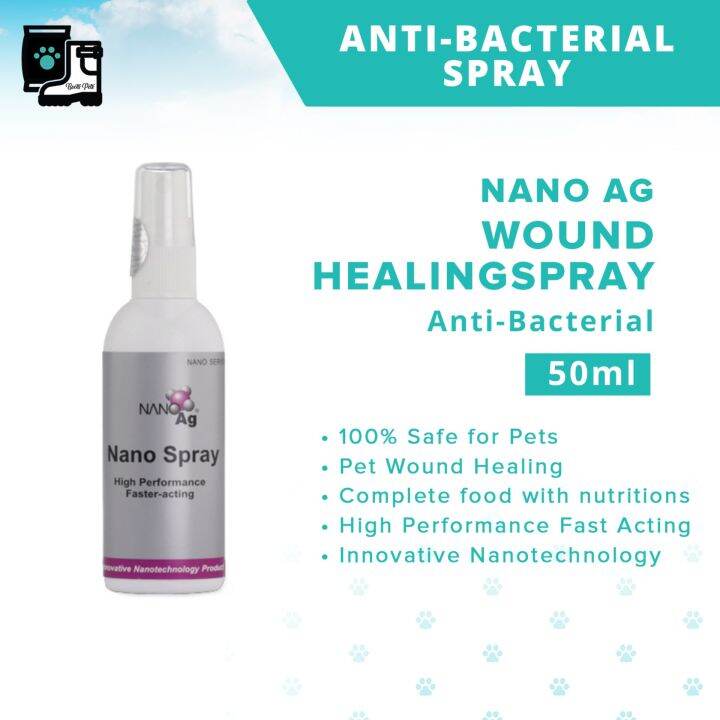 Nano AG Pet Wound Healing Anti Bacterial Spray (20ML, 50ML) - 100% Nano ...