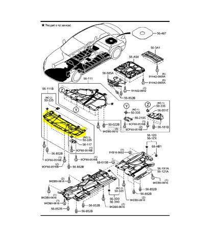 (ของแท้) B45A5611Y พลาสติกปิดใต้ท้องรถชิ้นหน้า มาสด้า3 mazda3 Skyactive ...