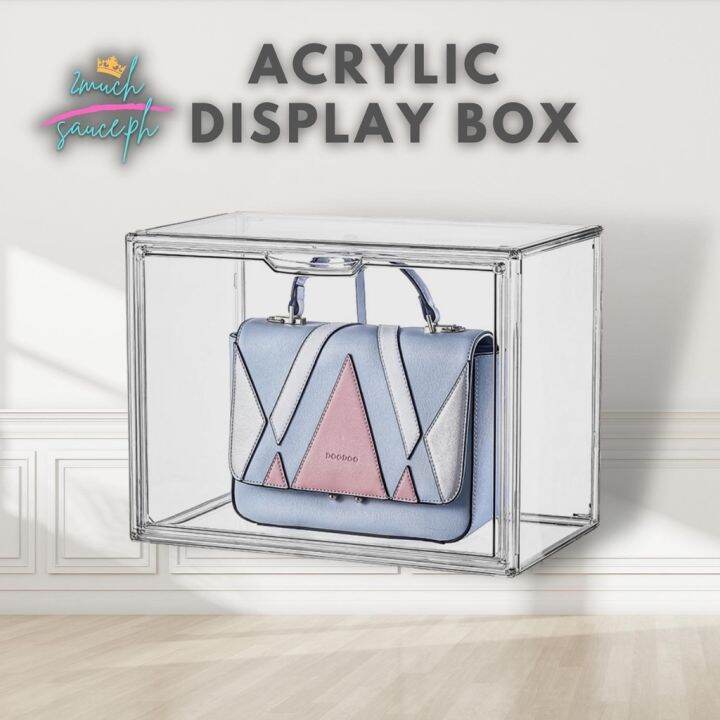 ๑ ACRYLIC LUXARY BAG CASE DISPLAY BOX SIDE DROP MAGNETIC FULLY ...