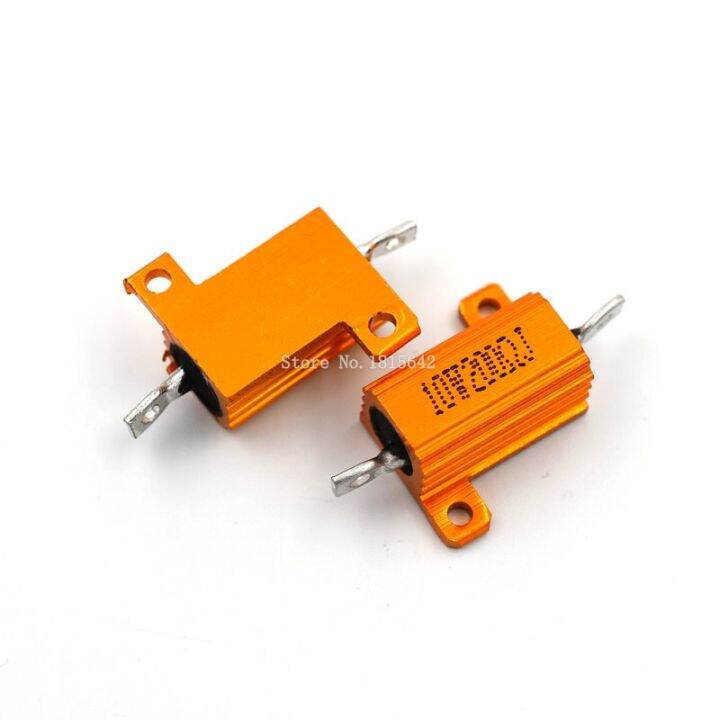 2PCS RX24 10W 200R 200RJ Wire Wound Resistor Metal Shell Aluminium ...