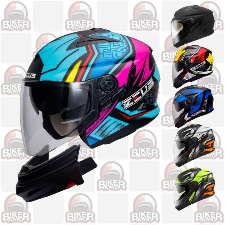 Helm Modular Zeus 613 613C Z613C ZA613C - Matt Black - Black - White ...