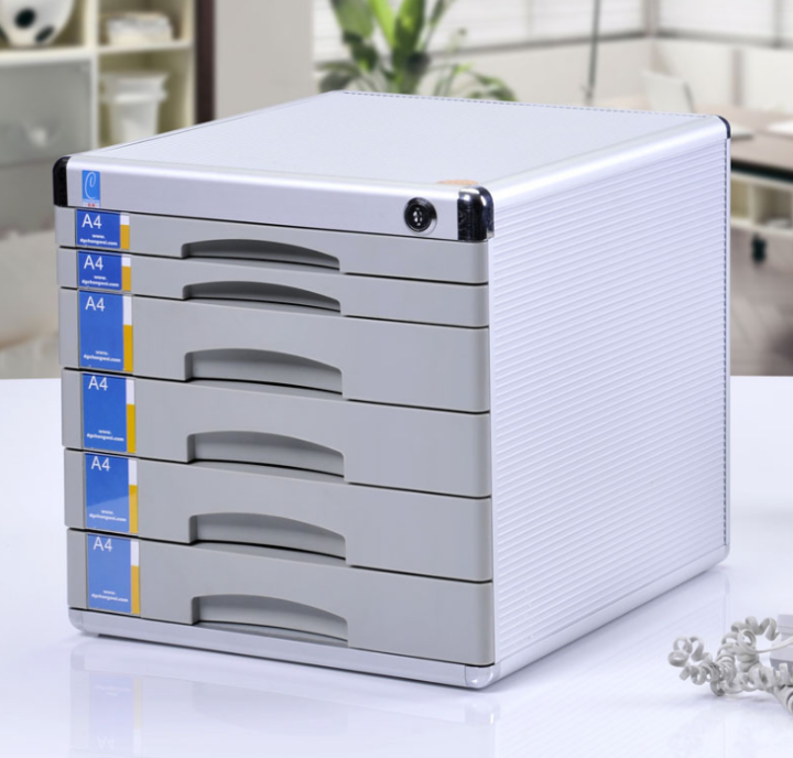 Aluminum alloy desktop filing cabinet with lock drawer data office ...