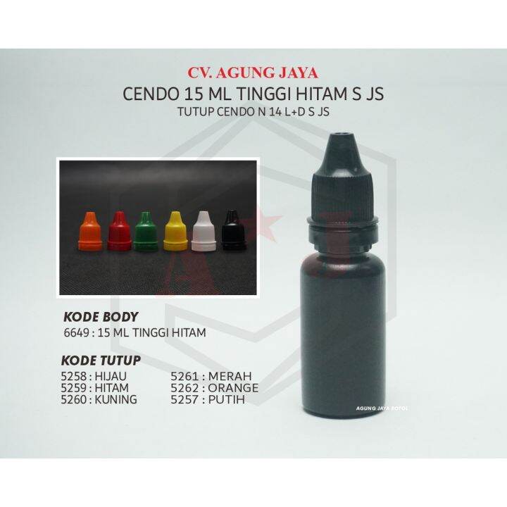 Botol Tetes 18 ml Hitam segel /Tetes Mata Tutup Warna /Botol Cendo ...