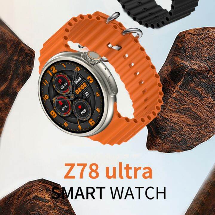 ใหม่ Z78 ULTRA Smart Watch Series 8 AMOLED หน้าจอชาร์จไร้สาย NFC Bluetooth Call Compass AI Vocie ...