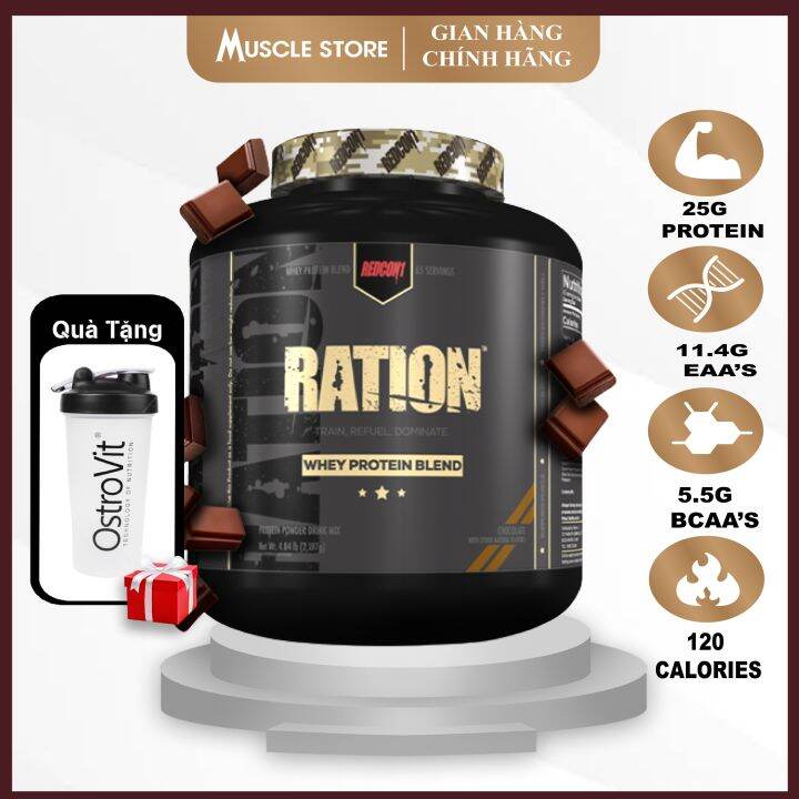 Whey Protein Ration - Redcon1 (2.1KG - 65 Liều), Sữa Tăng Cơ Hỗ Trợ Bổ ...
