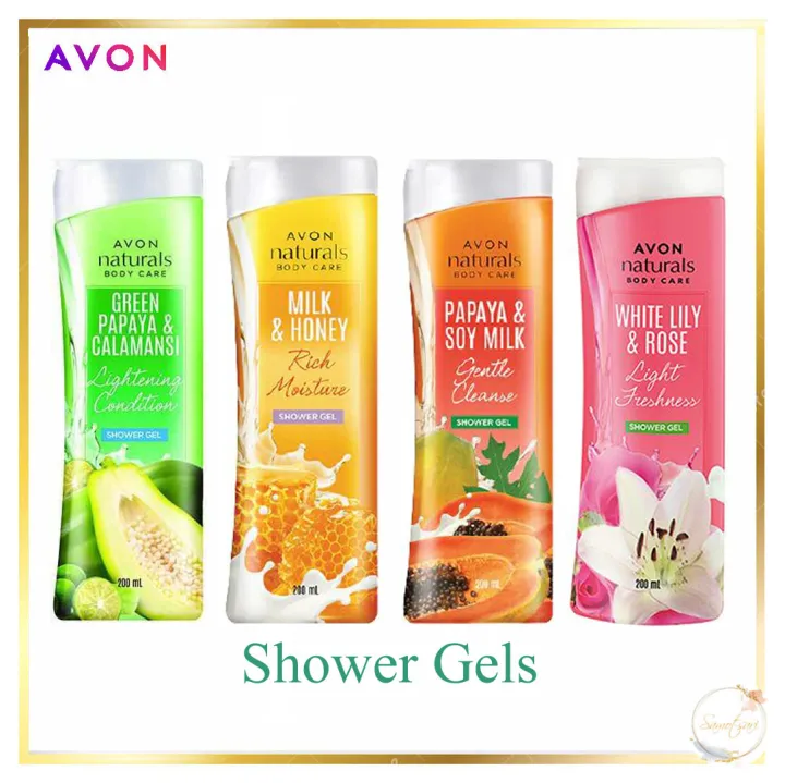 Avon Naturals Shower Gel - Green Papaya & Calamansi / Milk & Honey / Papaya & Soy Milk / White ...