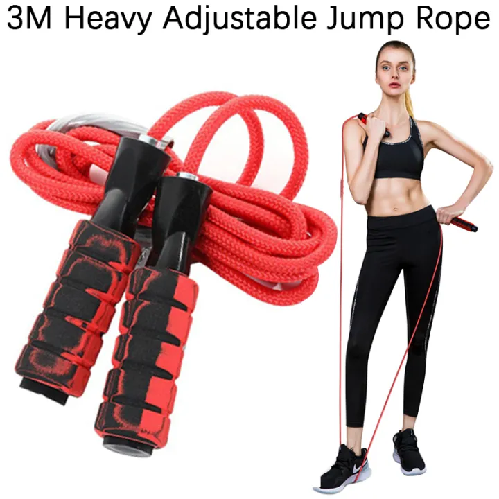 3M Heavy Adjustable Weighted Skipping Jump Rope Ball-Bearing Cable Foam ...