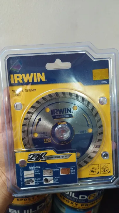 Irwin Diamond Cutting Disc Turbo 4" Tiles - Marble - Granite - Bricks ...