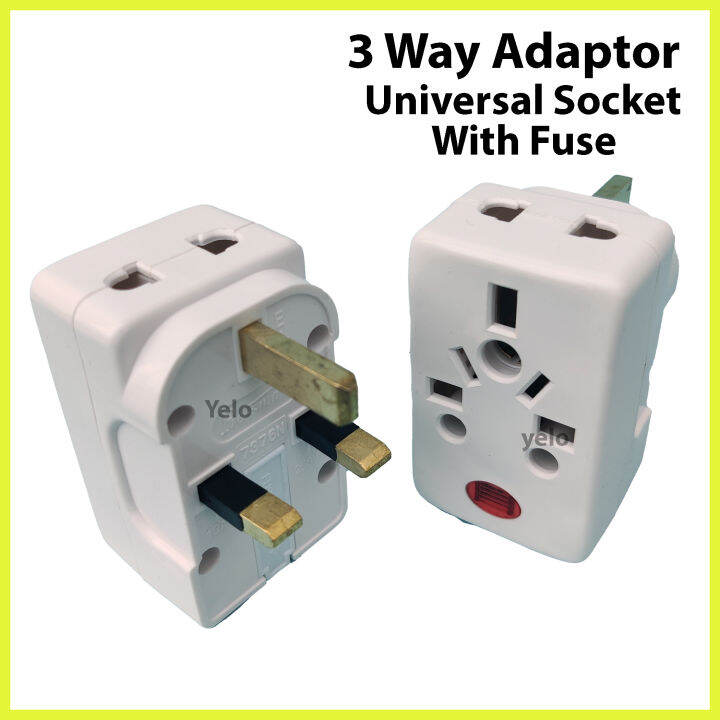 13A Multi 3 Way Adaptor 13A Multi Universal Socket Travel Adaptor | Lazada