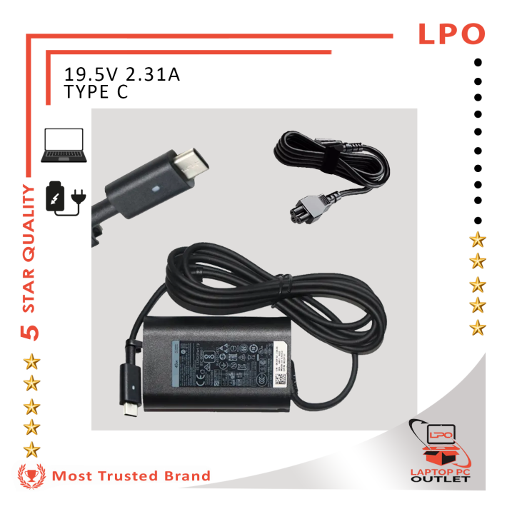 LPO Laptop Charger Adapter 19.5V 2.31A 45W Type C Original Compatible ...