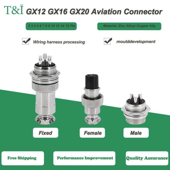 5/10/100Set GX12 GX16 GX20 2/3/4/5/6/7/8/9/10/12/14/15 Pin Male Female Fixed Aviation Plug ...