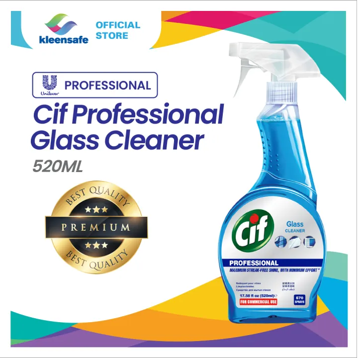 Kleensafe X Unilever Professionals Cif Pro Glass Cleaner Spray 520ml ...