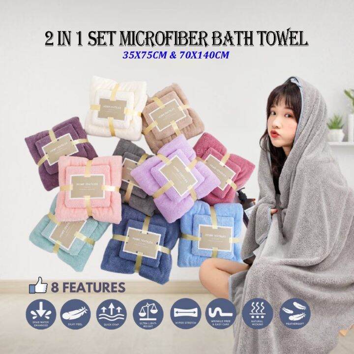(Ready Stock) Extra THiCK High Density Microfiber Tuala Viral 2 in 1 ...