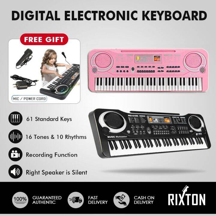 RIXTON 61 Keys Digital Piano Electronic Keyboard For Kids Electronic ...