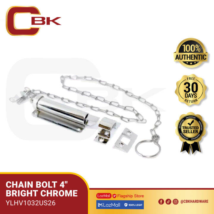 Yale V1032 US26 Chain Bolt 4" PC - Bright Chrome | Lazada PH