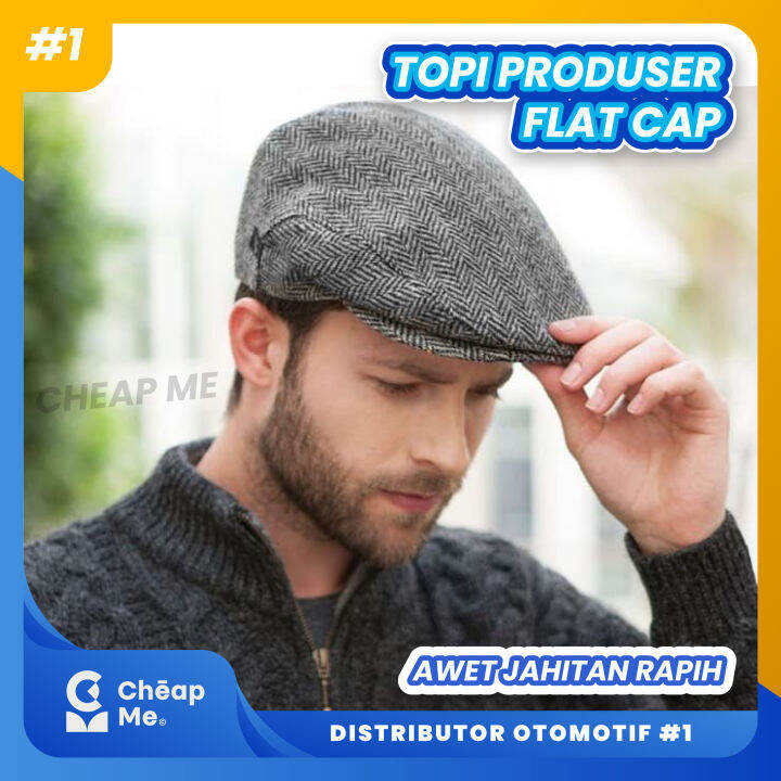 Topi Produser Film / Flat Cap / Topi Pelukis / Topi Model Seniman ...