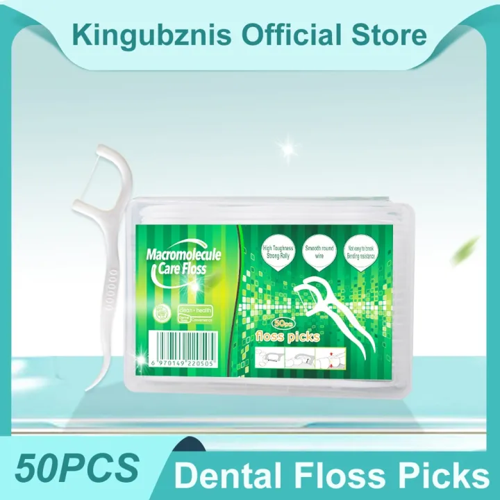 Kingubznis 50/100pcs Dental Floss Picks Toothpicks With Threads Ultra ...