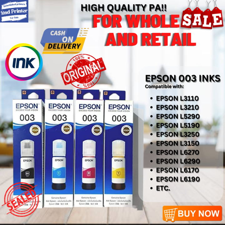 Epson 003 Inks 65ml for Printer (Epson L3110/L3210, L3150/L3250, L5190 ...