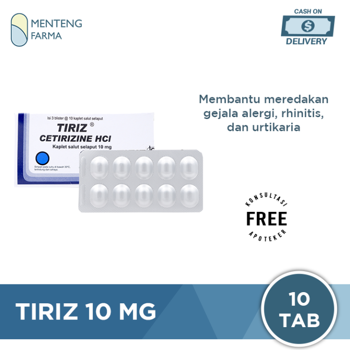 Tiriz 10 mg 10 Tablet - Obat Rhinitis dan Gatal Alergi | Lazada Indonesia