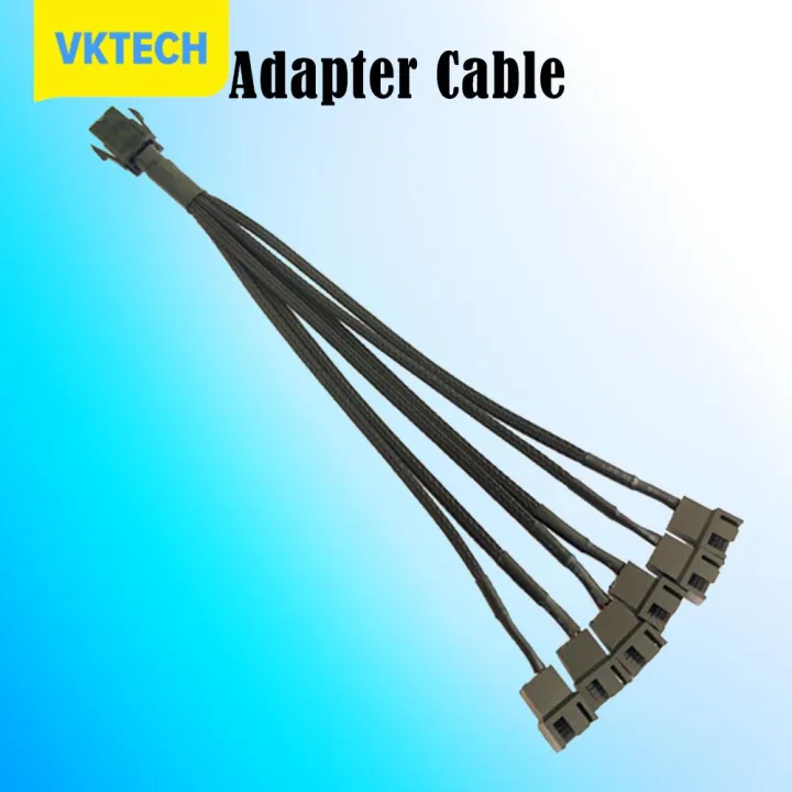 PCI-E 6Pin to 6x 3Pin 4Pin Fan Splitter Cable Computer Cooler 6 PIN to ...