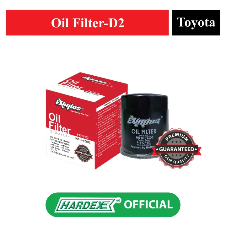 HARDEX Eximius Oil Filter - Toyota - D2 (P-E-OF-D2) | Lazada