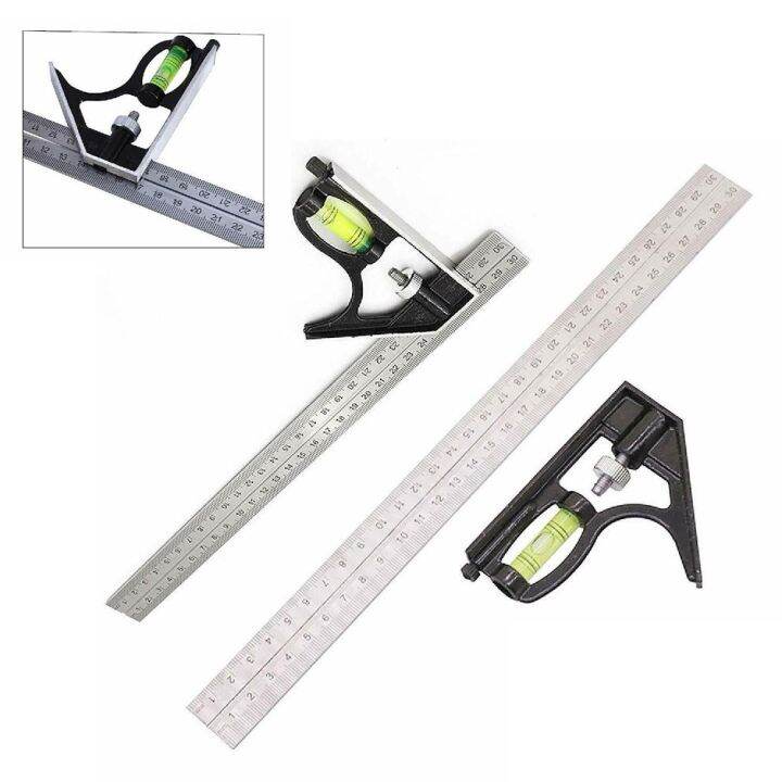 Square Ruler Set Kit 300mm (12 ) Adjustable Engineers Combination Try ...