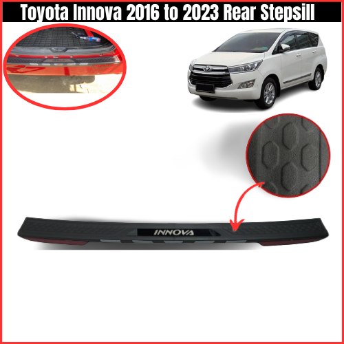 Toyota Innova 2016 to 2023 Rear Stepsill Black w/ Chrome w/ Reflector ...