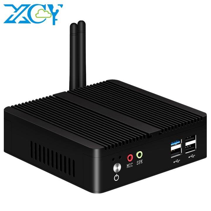 XCY Fanless Mini PC Intel Celeron J1900 Quad Cores Gigabit Ethernet 4x ...