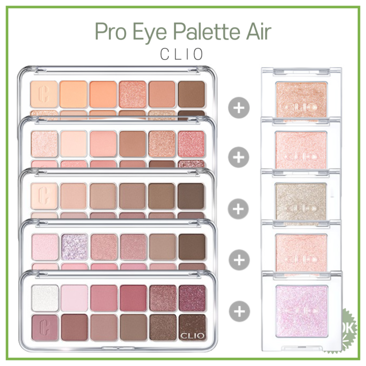 [CLIO] Pro Eye Palette Air +Single Eyeshadow 5 colors Glitter eyeshdow ...