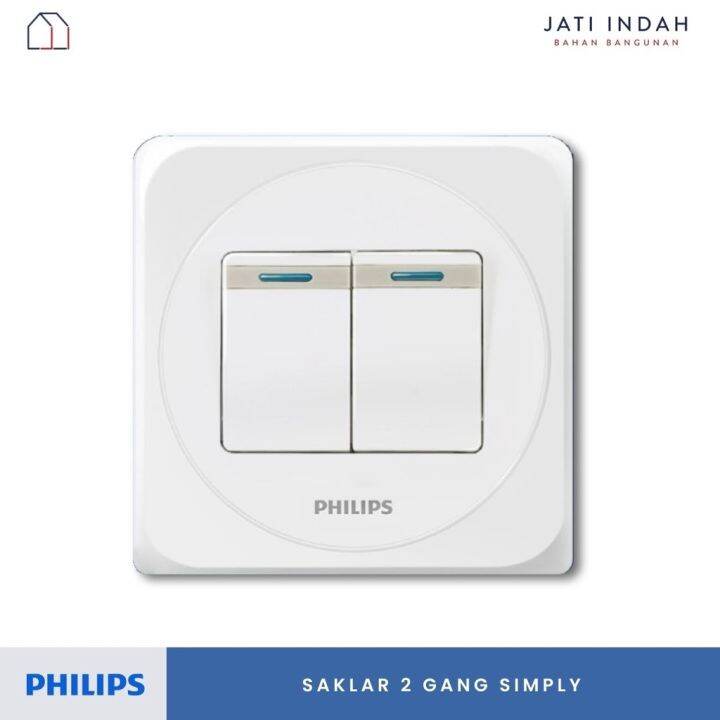 PHILIPS Simply Saklar Listrik Double Tanam 2 Gang 1 Way | Lazada Indonesia