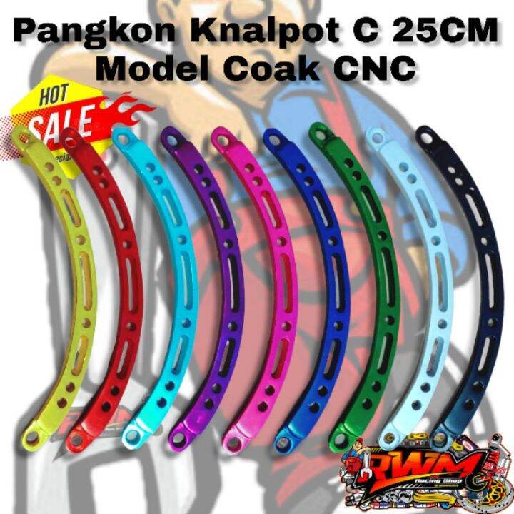 Pangkon Dudukan Braket Tiang Knalpot Model C Ukuran 25cm Alumunium CNC ...