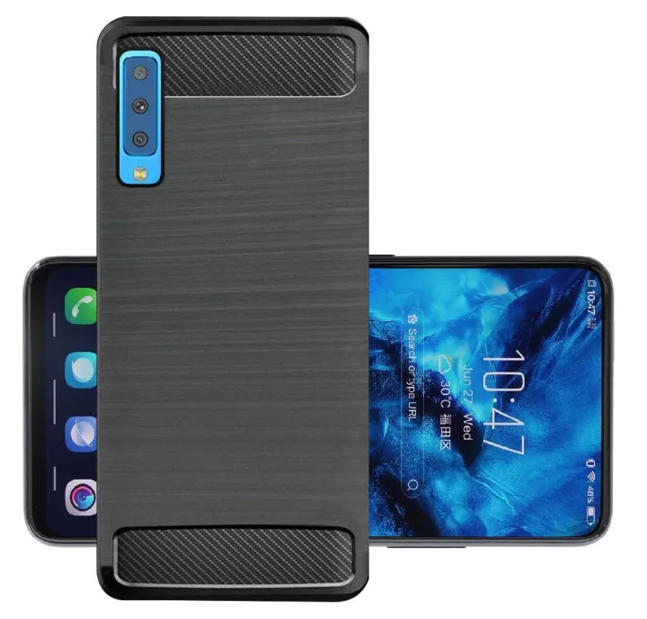 Vivo V15 Pro Case Carbon Fiber Brushed Soft TPU Shock Proof Tough ...