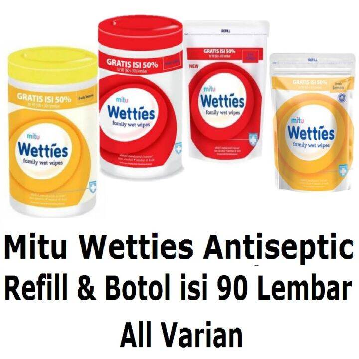 Tisu Mitu Wetties Refill//Botol Isi 90 (60+30) Lembar All Varian ...