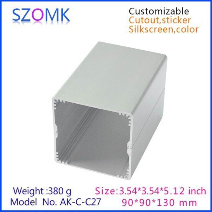 ☎ 4 pcs 90x90x130mm anodizing aluminum electrical project box extrusion ...