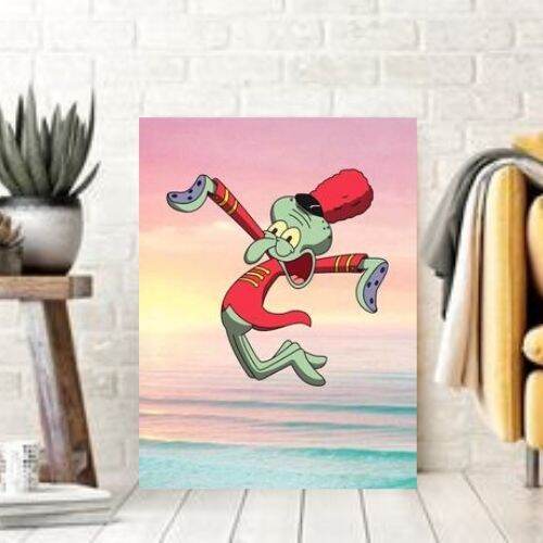 Hiasan Dinding Kamar Spongebob Squarepants / Lukisan Squidward / Poster ...