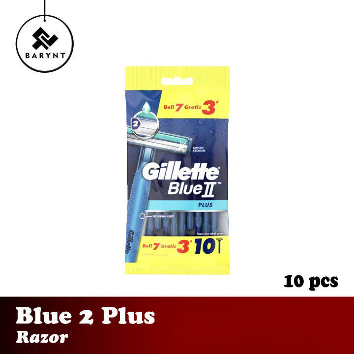 Gillette Blue 2 Plus Isi 10 Pcs Pisau Cukur 7+3 | Lazada Indonesia