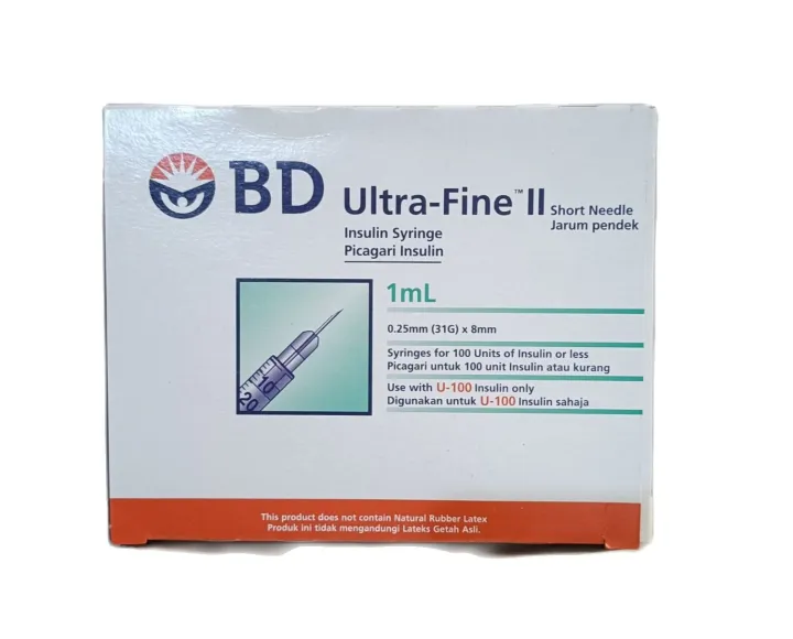 BD Ultra-Fine ™ ll Short Needle Insulin Syringe 1mL {31G} | Lazada PH