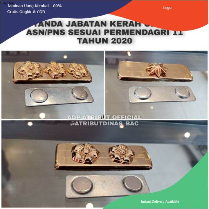 Tanda Jabatan ASN tanda jabatan PNS sesuai PERMENDAGRI | Lazada Indonesia