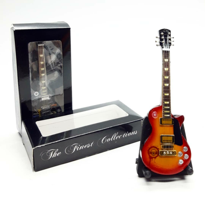 Hiasan Dashboard Miniatur Gitar kayu model Gibson Lespaul Logo Guns N ...