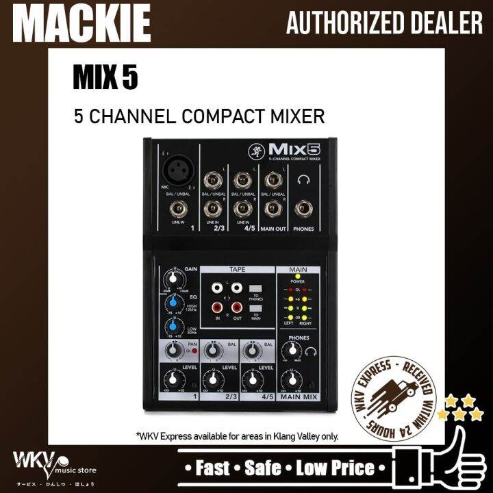 Mackie Mix5 5 Channel Compact Desktop Analog Mixer Mixing Console (Mix ...