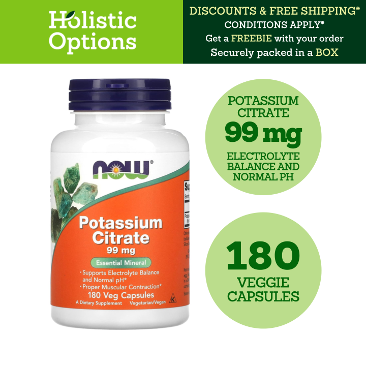 NOW Foods, Potassium Citrate, 99 mg, 180 Veg Capsules | Lazada PH