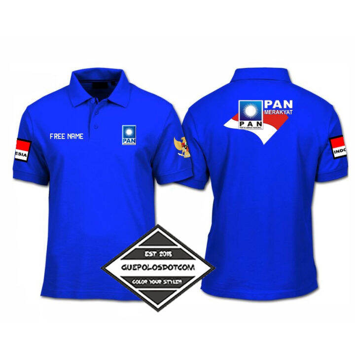 TYPE 6 Kaos Kerah MODEL POLO PARTAI PAN - PARTAI AMANAT NASIONAL 2023 ...