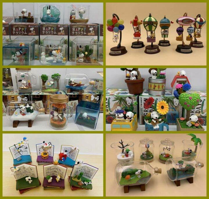 รุ่น Q 6 Snoopy และสับสน Happy Micro-Surved แนวนอนขวดฉากตุ๊กตากล่อง ...