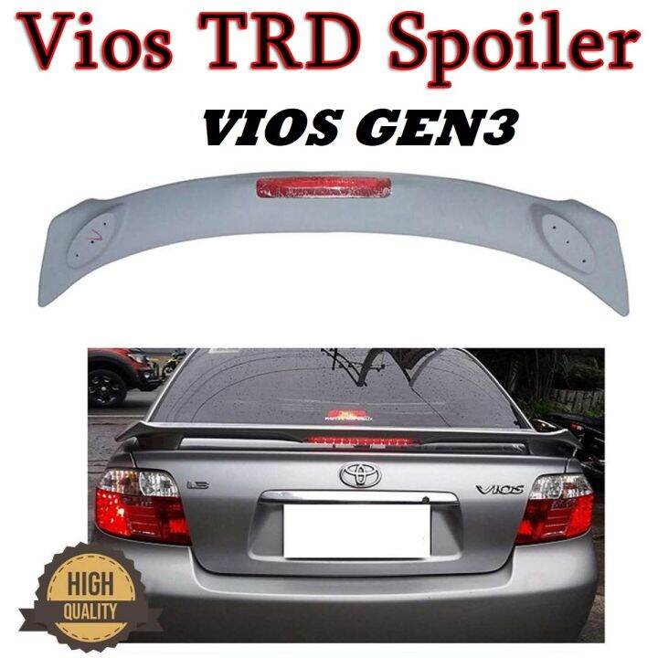 2013-2018 Toyota Vios TRD Spoiler with Brake Lamp Unpainted WY-007 ...