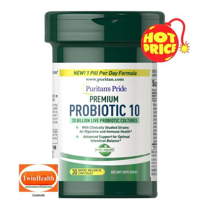 Puritan's Pride Premium Probiotic 10 - 20 billion / 30 Capsules ...