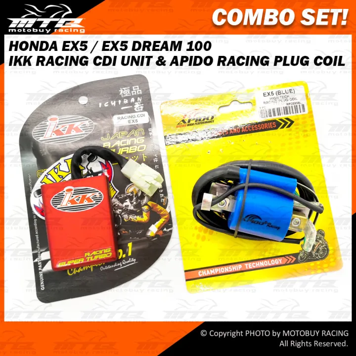 COMBO SET! IKK RACING CDI UNIT & APIDO RACING PLUG COIL FOR HONDA EX5 ...