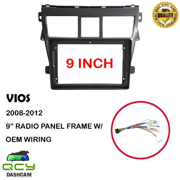 QCY 9 Inch Car Fascia for Toyota Vios 2008-2012 Head Unit Fascia Radio ...