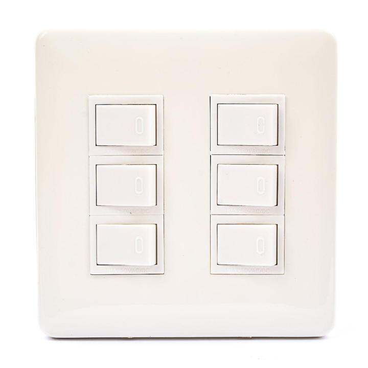 Surer 1364-D 6 Gang Single Pole Switch, Flush Type with FREE Utility ...