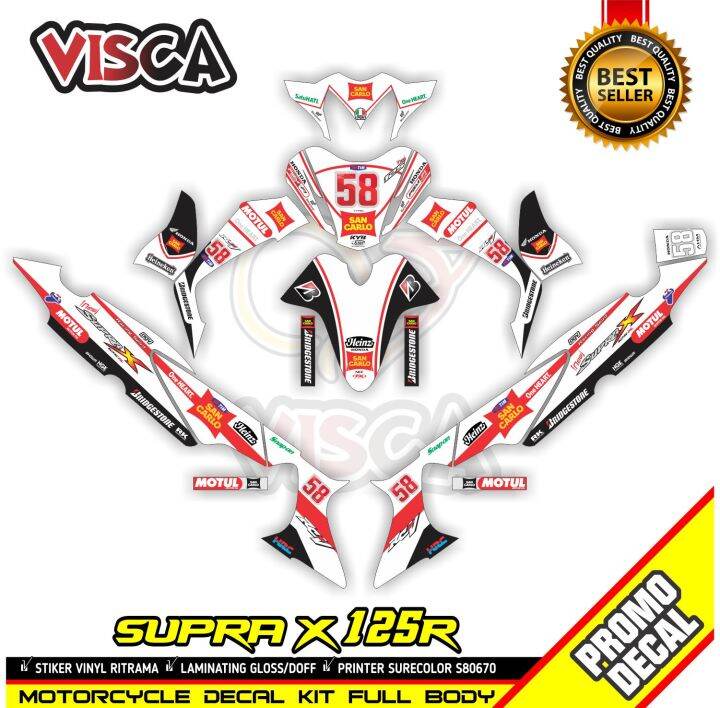 Decal Supra X 125 R Modif Keren Stiker Supra X 125 R Full Body Striping ...