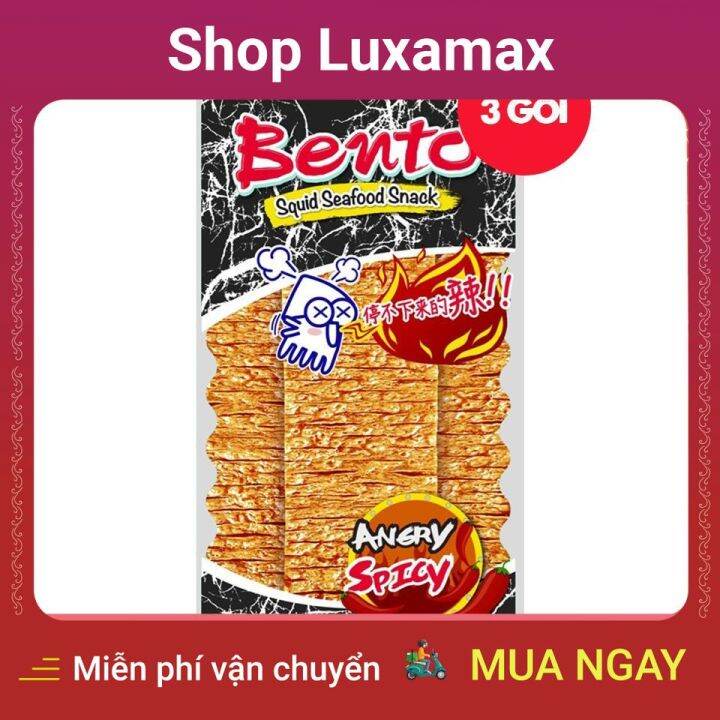 Combo 3 Gói Snack Cực Đại Hải Sản Bento Vị Ớt Cực Cay (20G/ Gói) Nhập ...